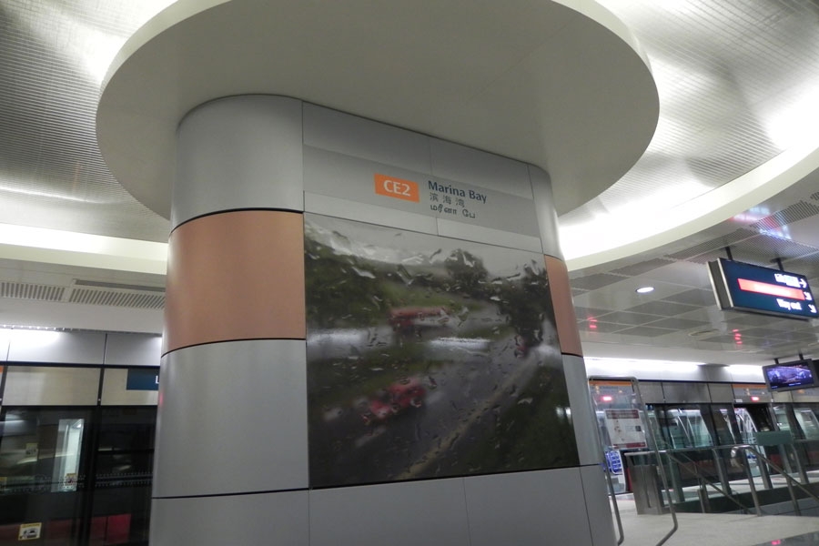 Marina Bay MRT's Rainy Day Delight: Enamel Graphic Panels