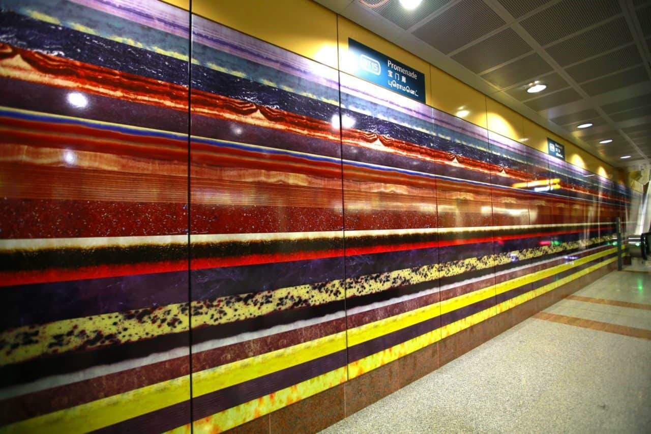 Artwork VE panels in Singapore MRT Downtown Line!